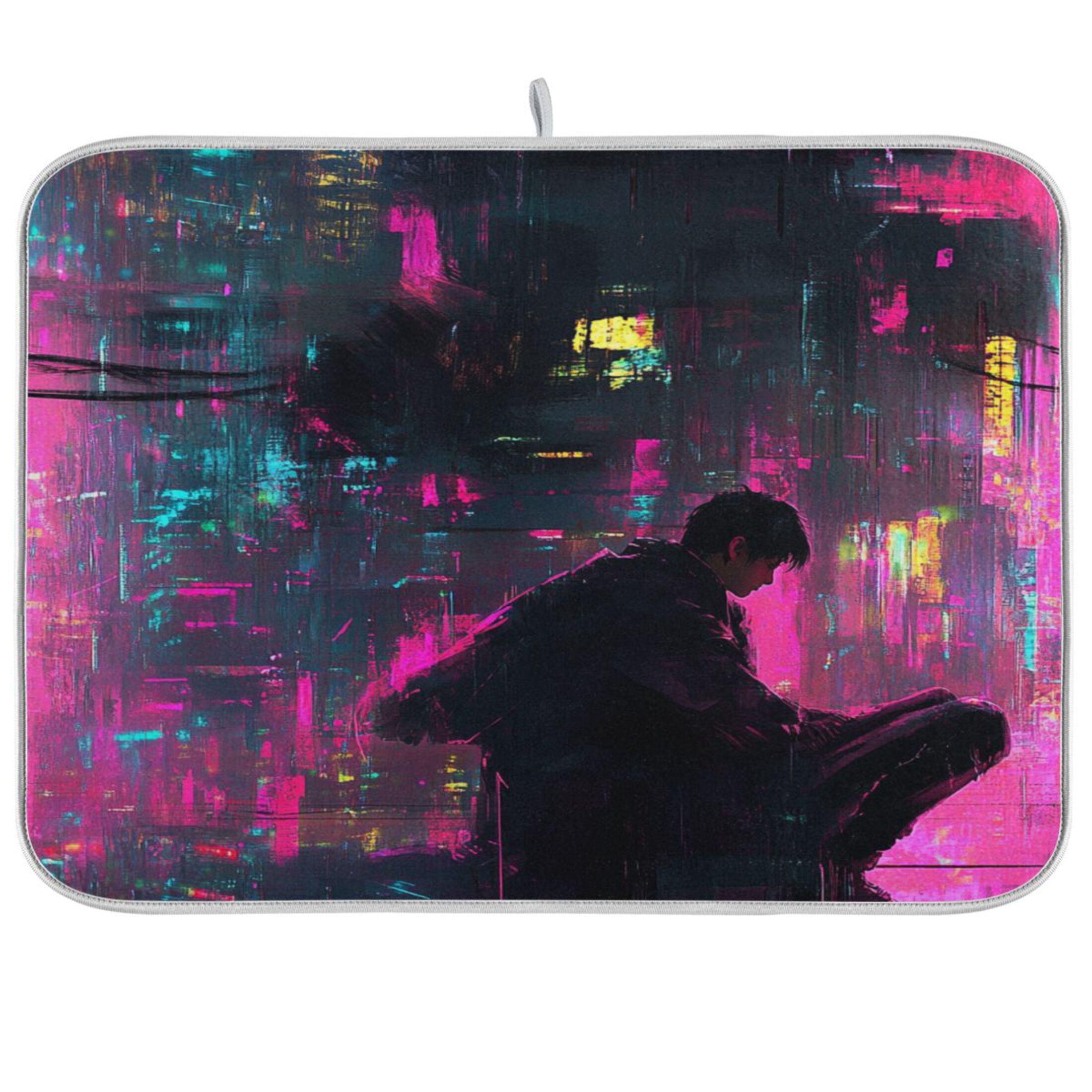 qxltty Cyberpunk's Cool Boy Kitchen Drying Mat Extremely Absorbent ...