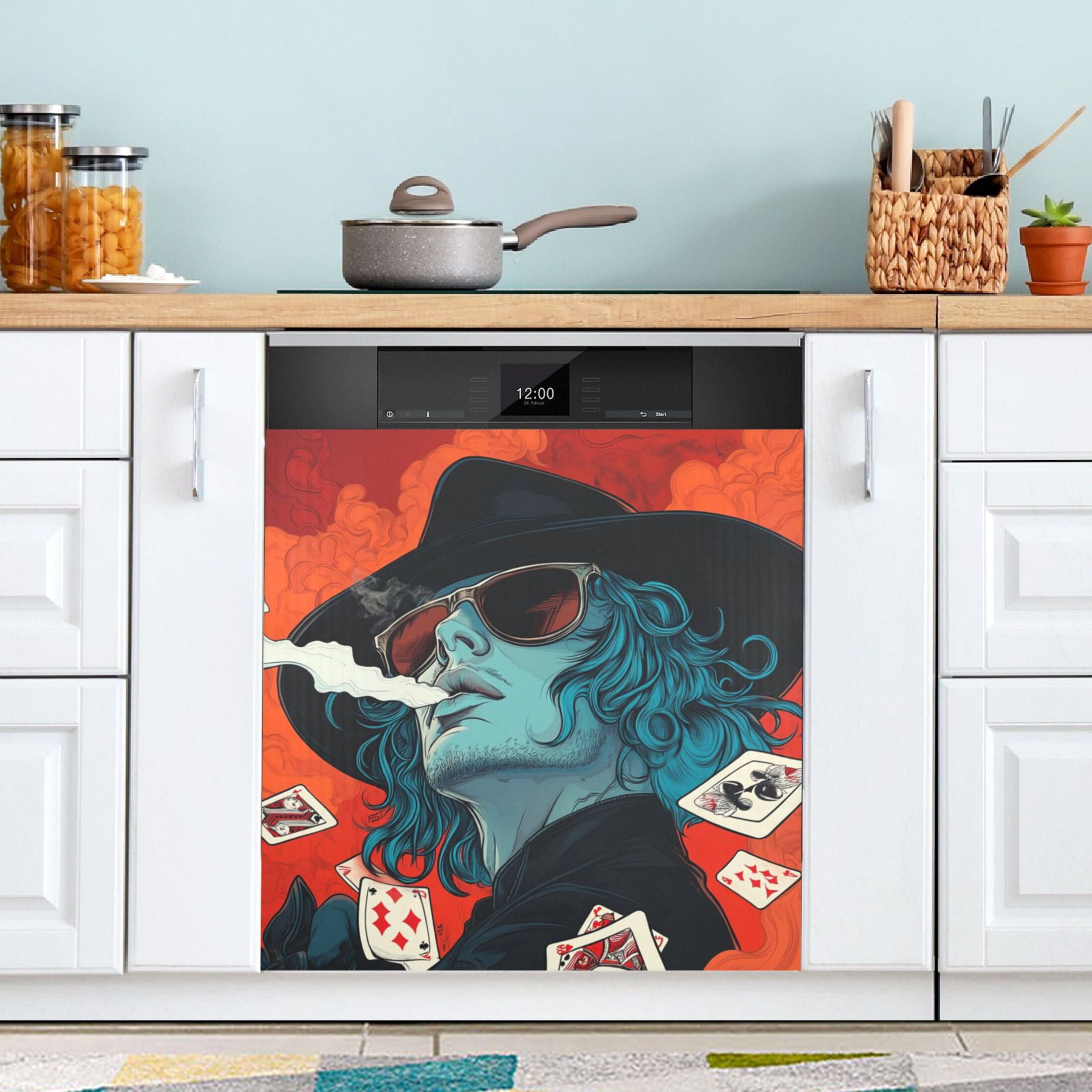 qxltty Handsome God Of Gamblers Magnetic Dishwasher Sticker ...