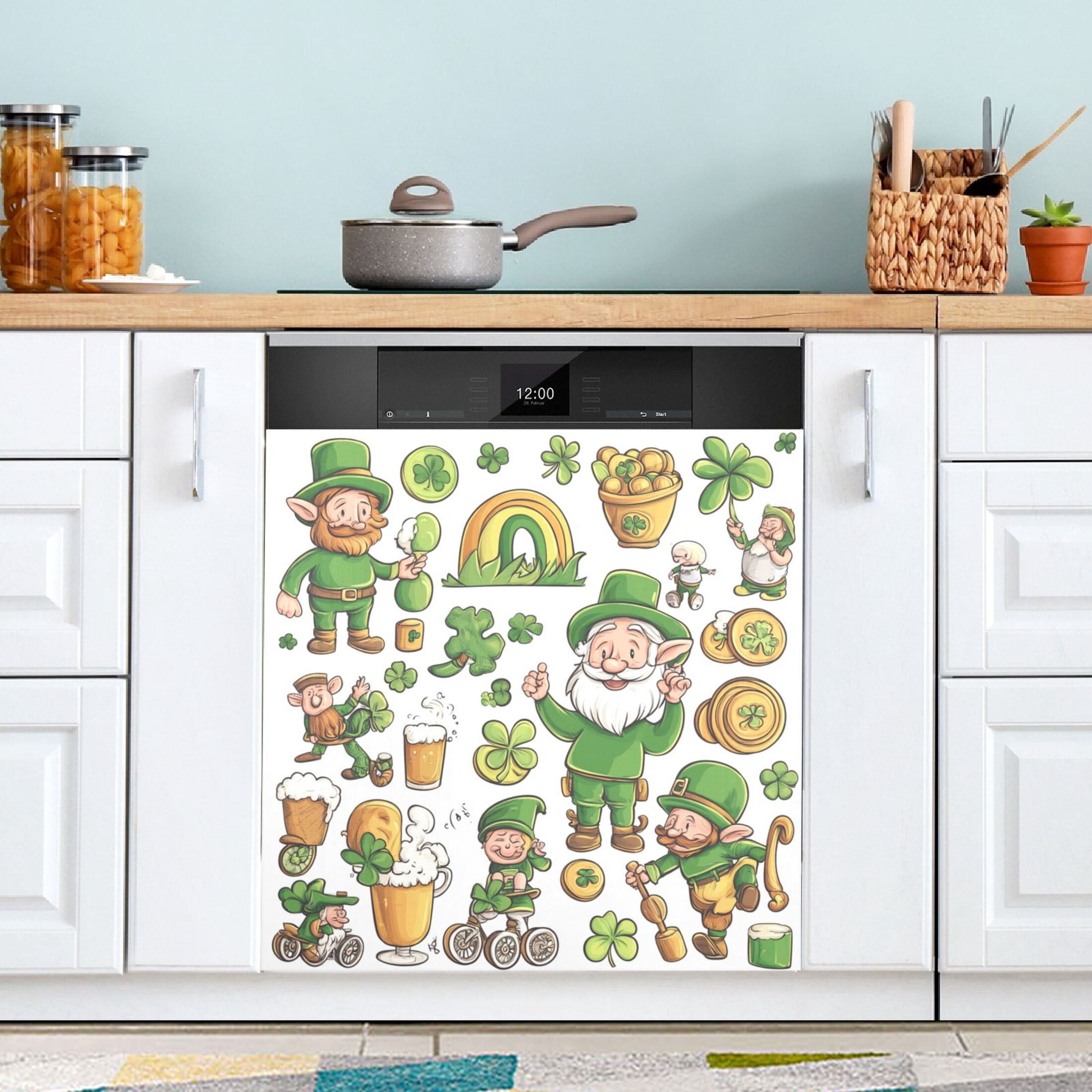 qxltty St Patricks Day Elements Magnetic Dishwasher Sticker ...