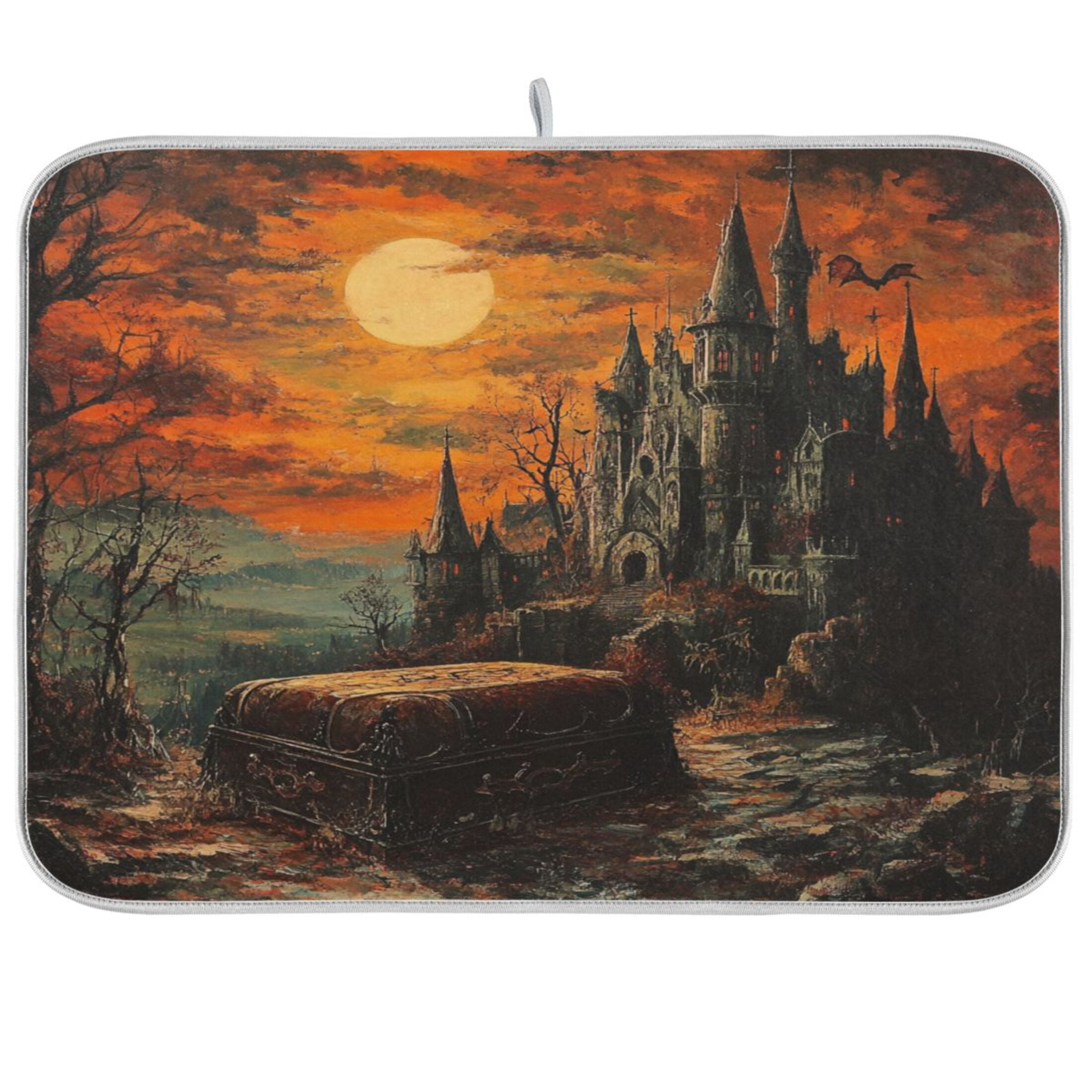 qxltty The Coffin Of The Vampire Count Kitchen Drying Mat Extremely ...