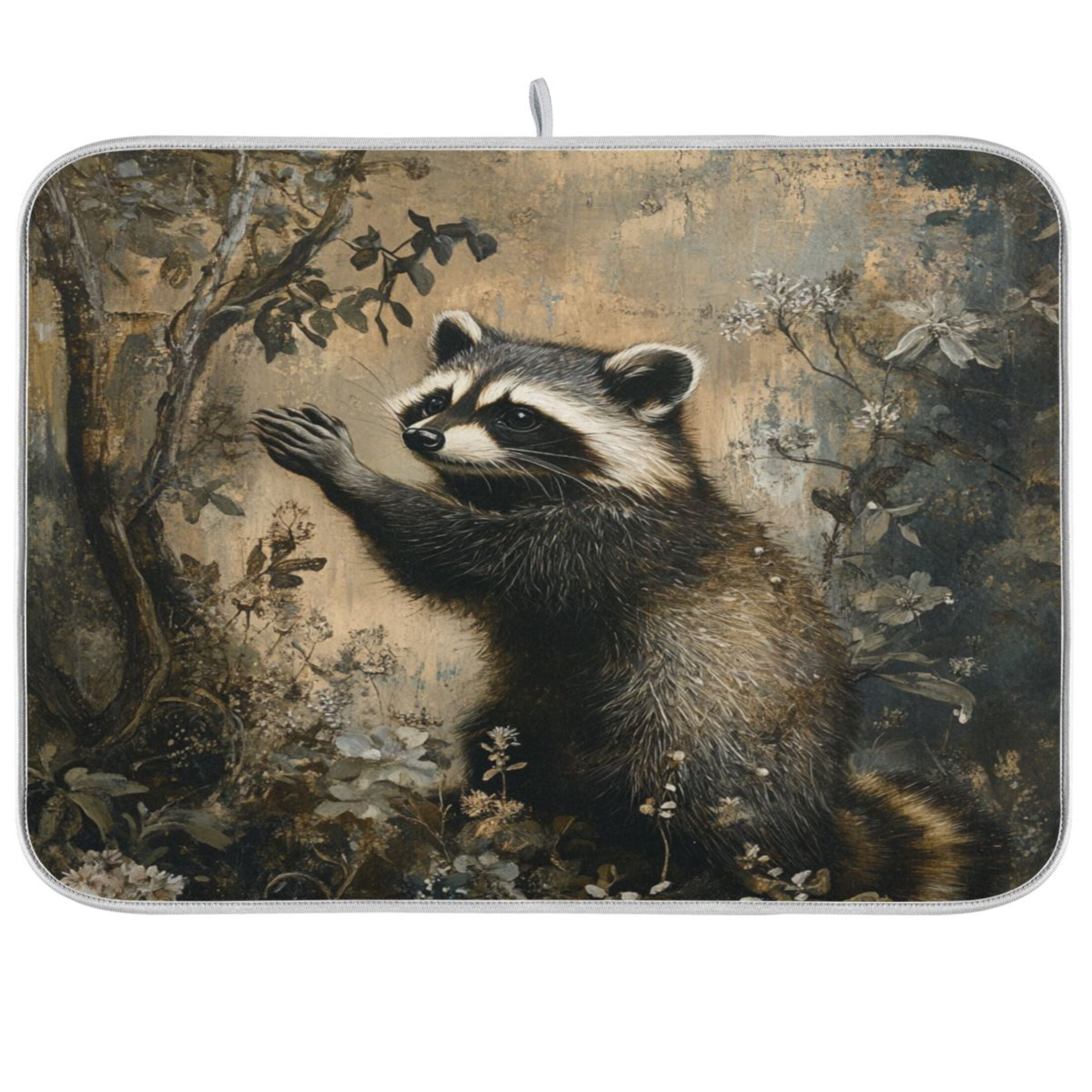 qxltty The Cute Raccoon Kitchen Drying Mat Extremely Absorbent ...