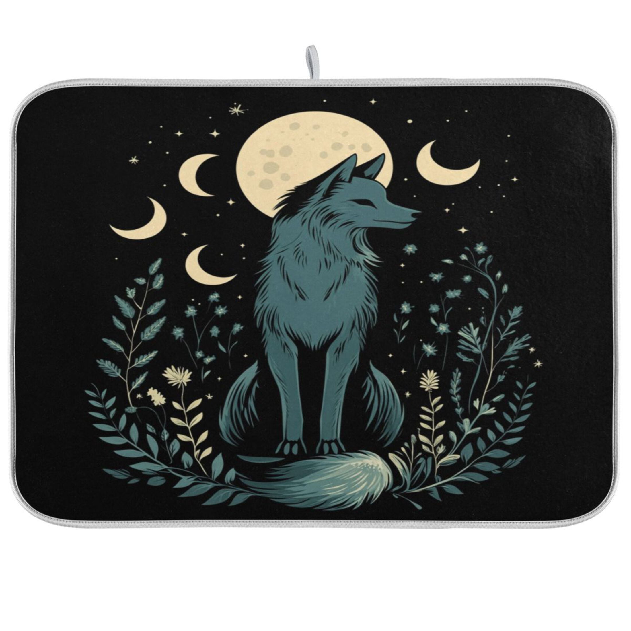 qxltty The Moon Fox Kitchen Drying Mat Extremely Absorbent Microfiber ...