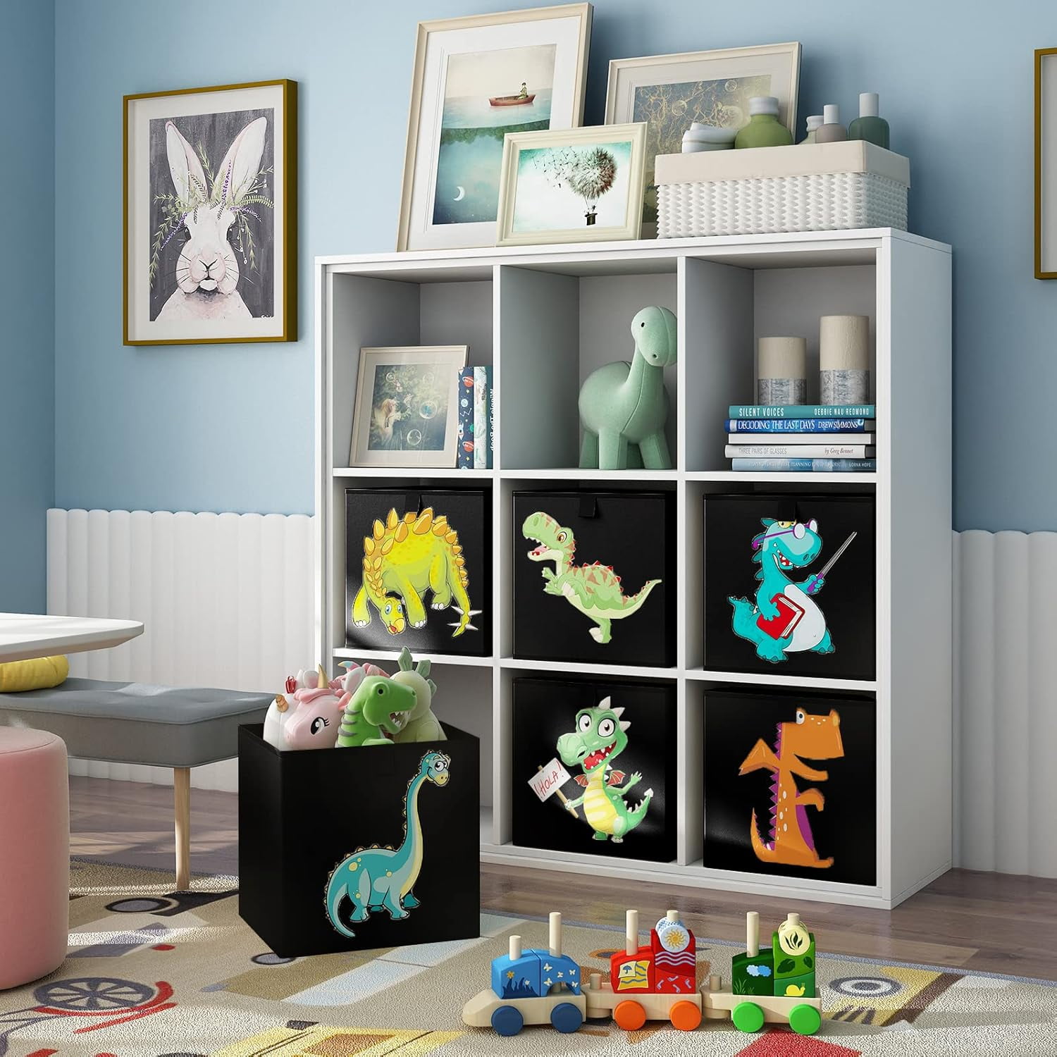 qyagdhf 6 Pack Fabric Storage Cubes with Handle Foldable 13x13 Inch ...