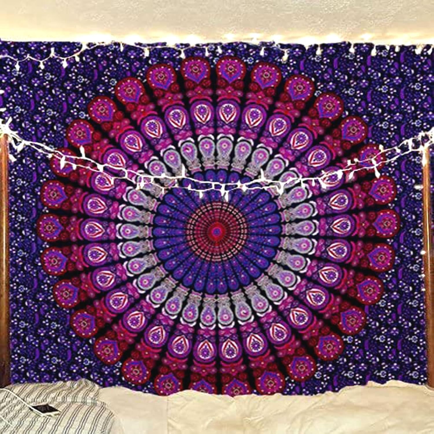 raajsee Indian Cotton Purple Tapestry Mandala Wall Hangings- Tapestry ...