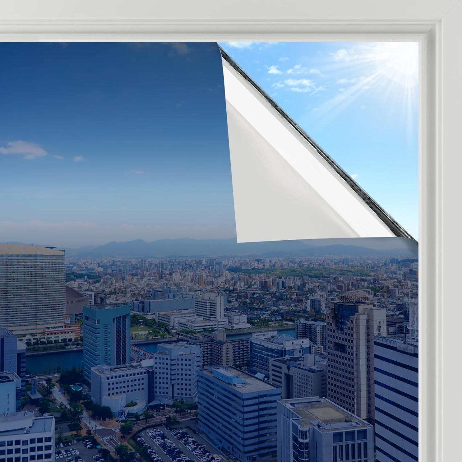 rabbitgoo One Way Window Film Daytime Privacy Mirror Window Tint for Home Office, Heat Control ...