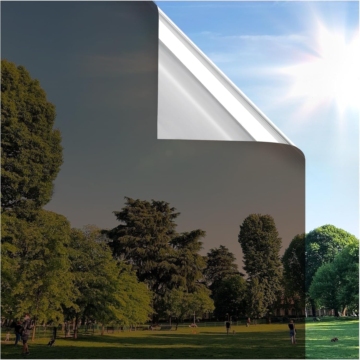 rabbitgoo One Way Window Film Daytime Privacy Mirror Window Tint for Home Office, Heat Control ...