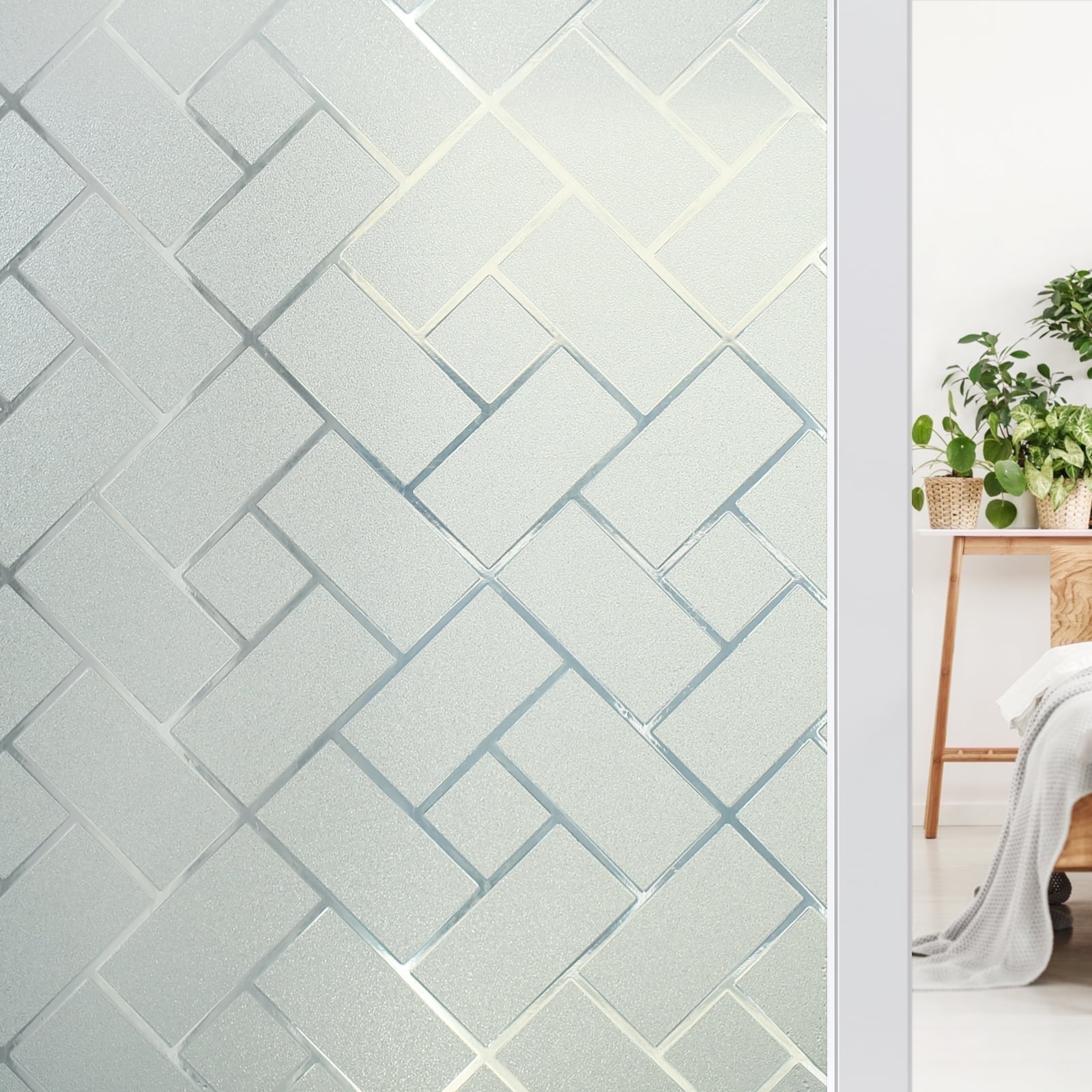 Rabbitgoo Decorative Reusable Vinyl Window Privacy Film, UV Blocking ...