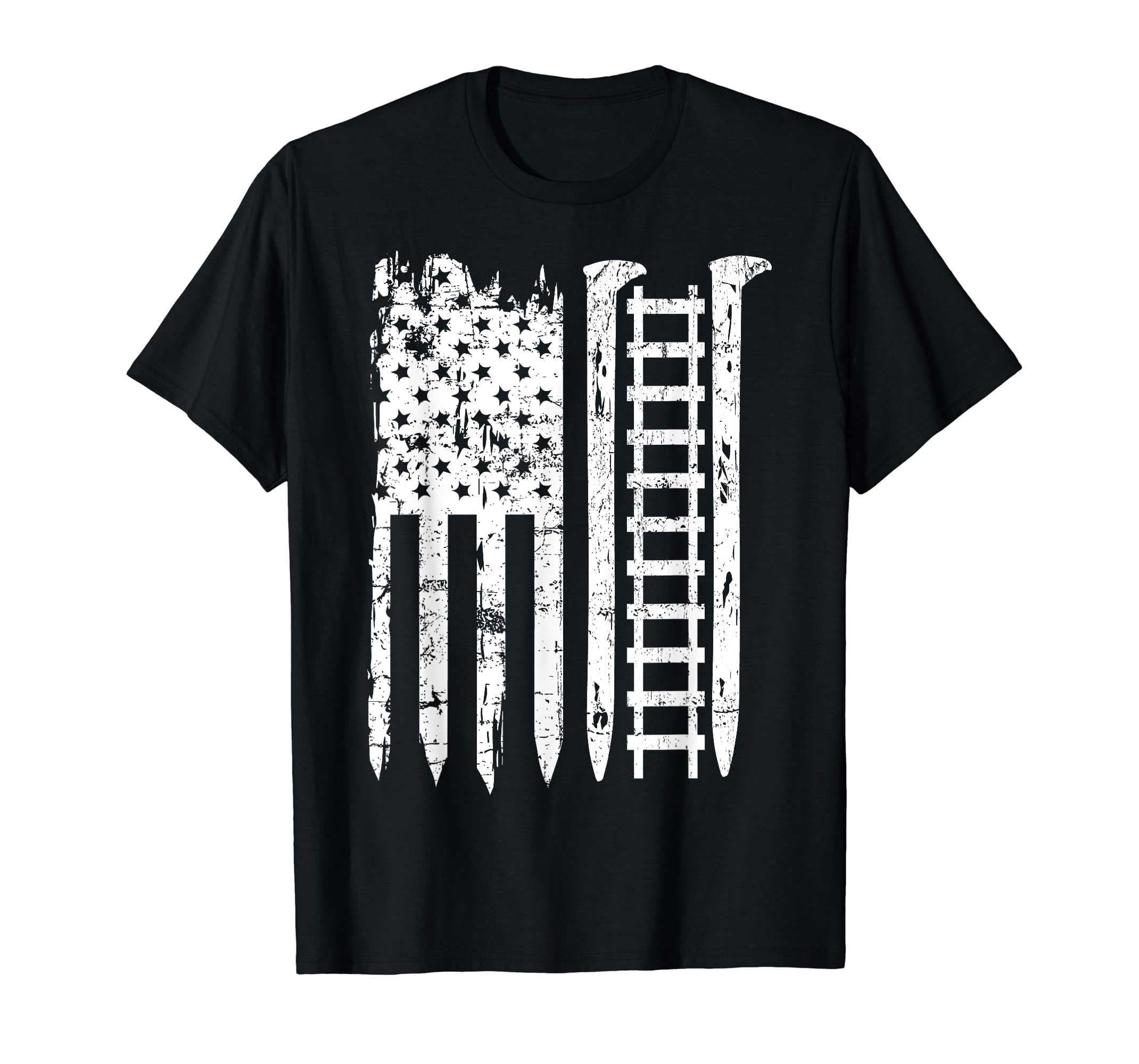 railroad spike american flag Train Gift for railway workers T-Shirt ...