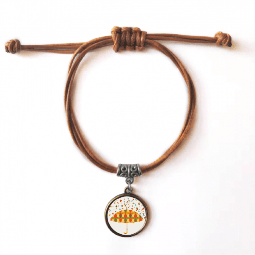 rain umbrella weather drip pattern bracelet leather hide wristband ...