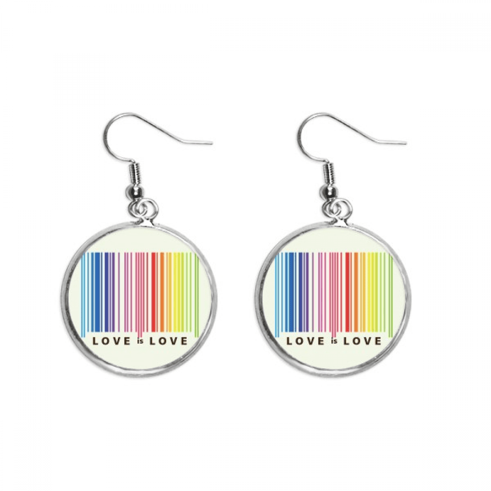 rainbow colorful equal consultation ear dangle silver drop ear jewelry ...