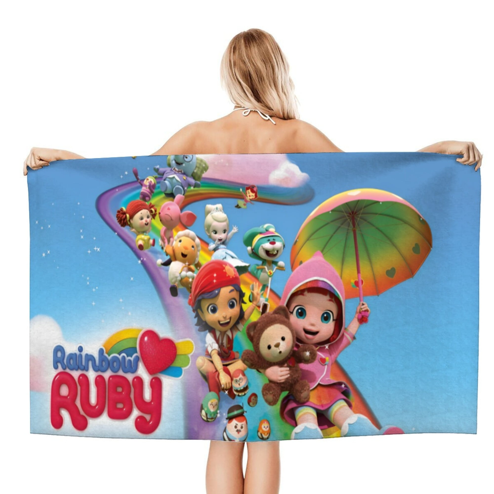rainbow ruby Gifts Beach Towel for Women Girl Or Boys Birthday Inspired Fan Bath Outdoor Music ...