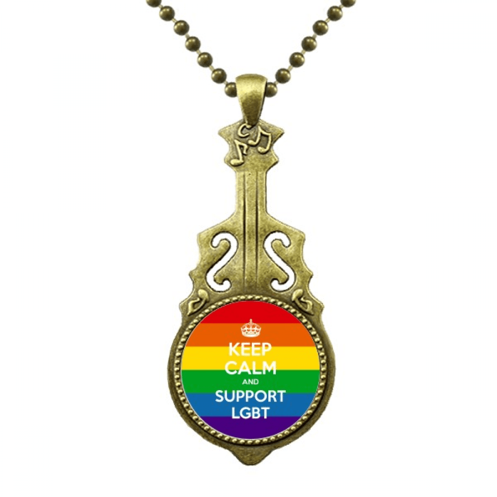 rainbow transgender bisexuals flag lgbt necklace antique guitar jewelry ...