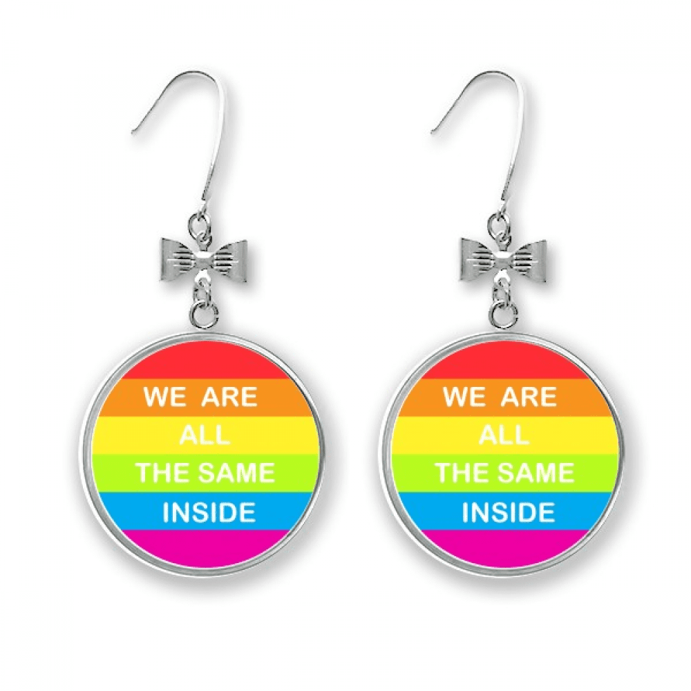 rainbow transgender lgbt bow earrings drop stud pierced hook - Walmart.com