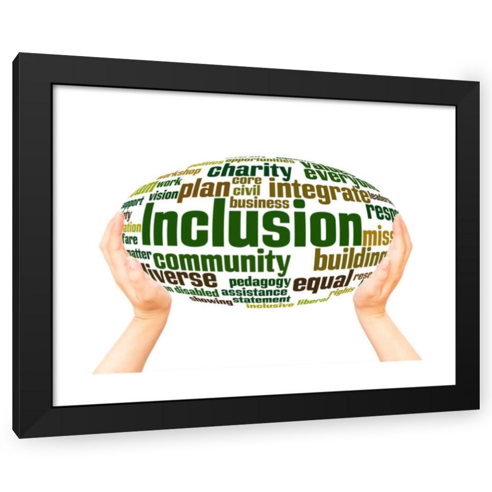 rakus 14x10 Black Modern Wood Framed Wall Art Titled - Inclusion Word ...