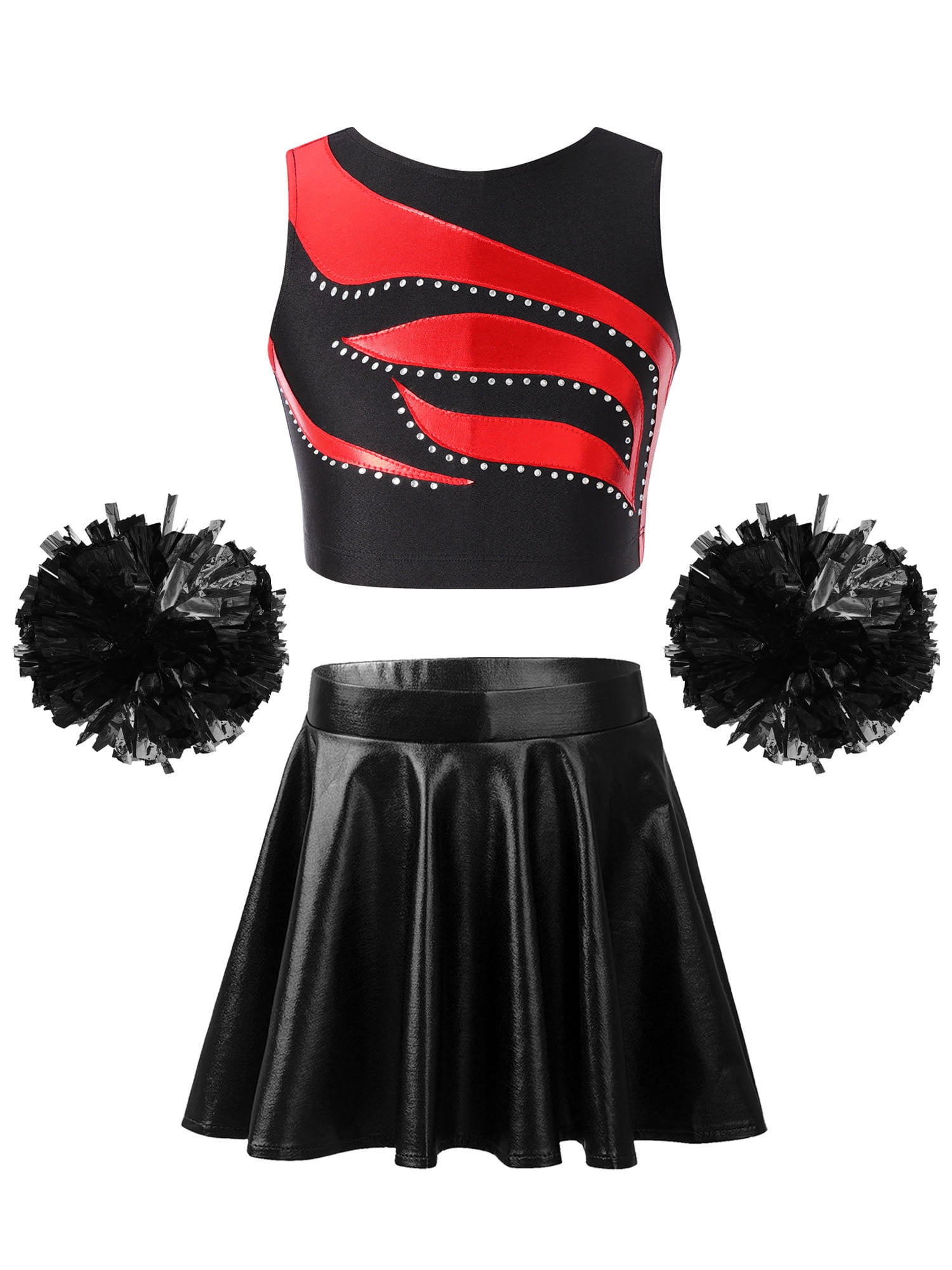 ranrann Girls Cheerleading Costume Hip Hop Jazz Dance Outfits Cheer ...