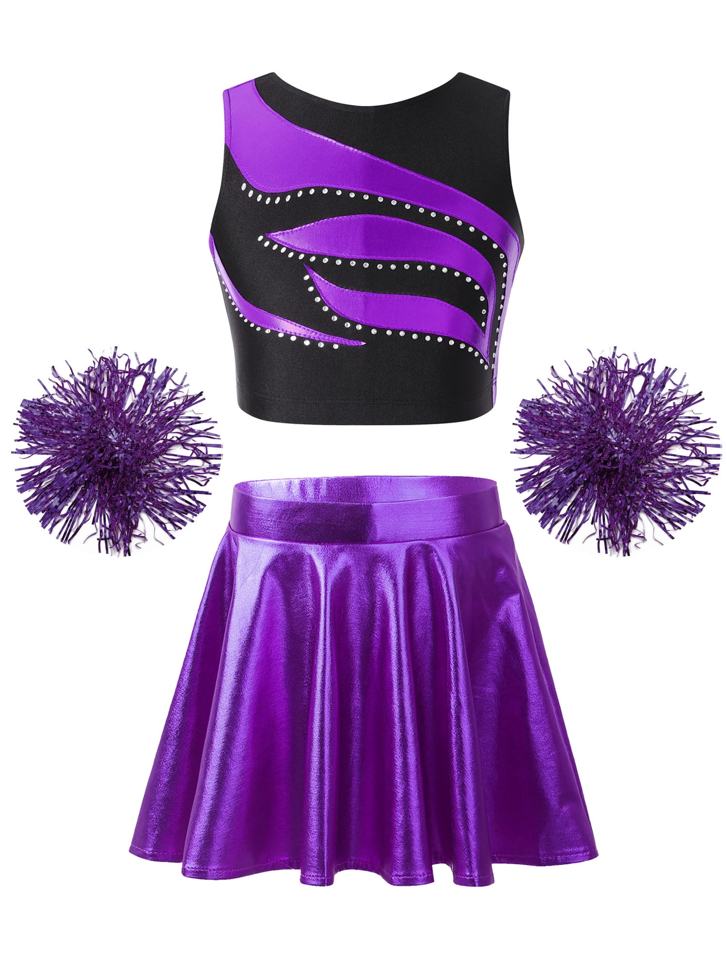 ranrann Girls Cheerleading Costume Hip Hop Jazz Dance Outfits Cheer ...