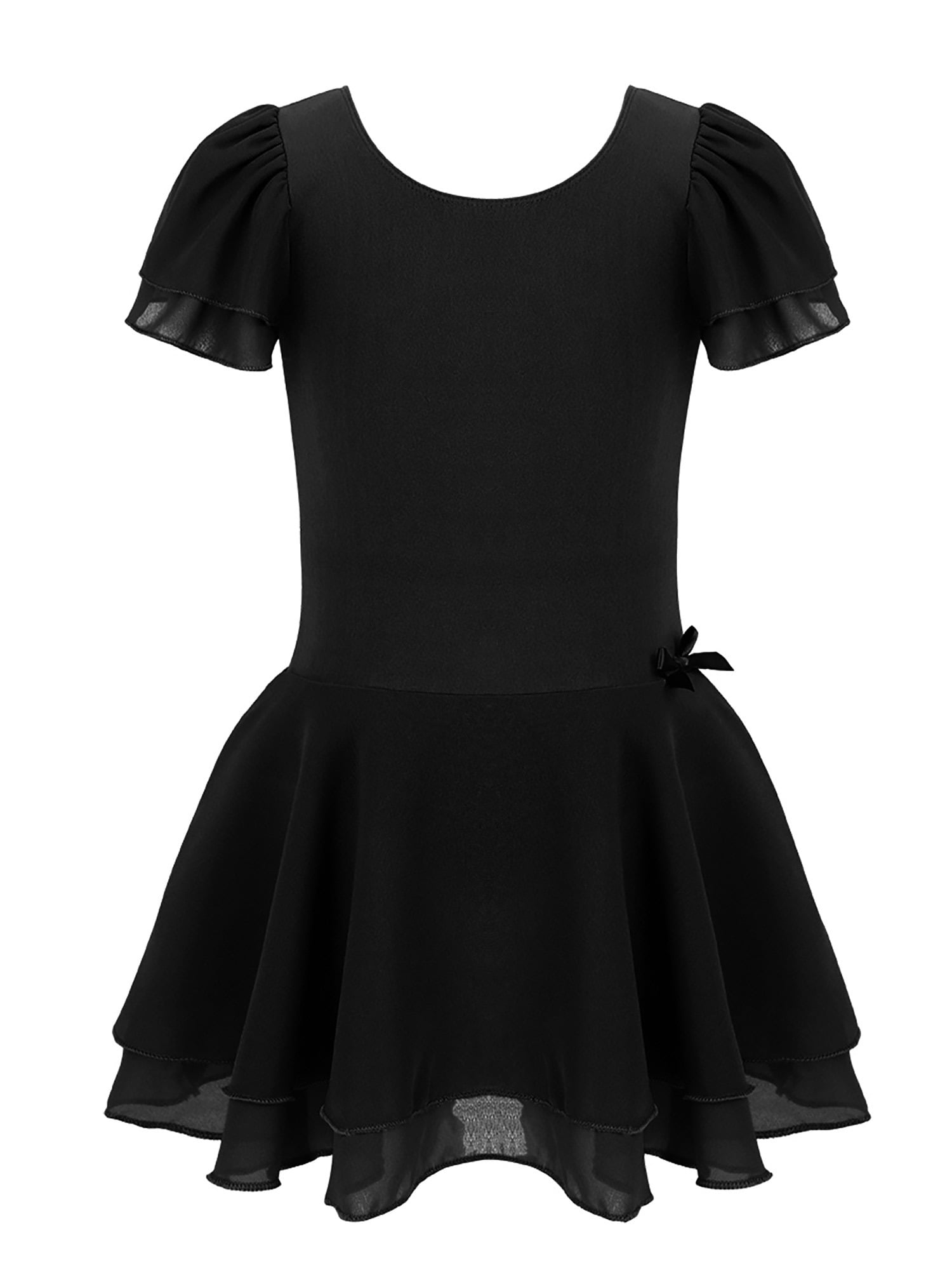 ranrann Kids Girls Dance Dress Short Sleeves Ballet Dance Leotard Tutu ...