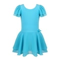 ranrann Kids Girls Dance Dress Short Sleeves Ballet Dance Leotard Tutu ...