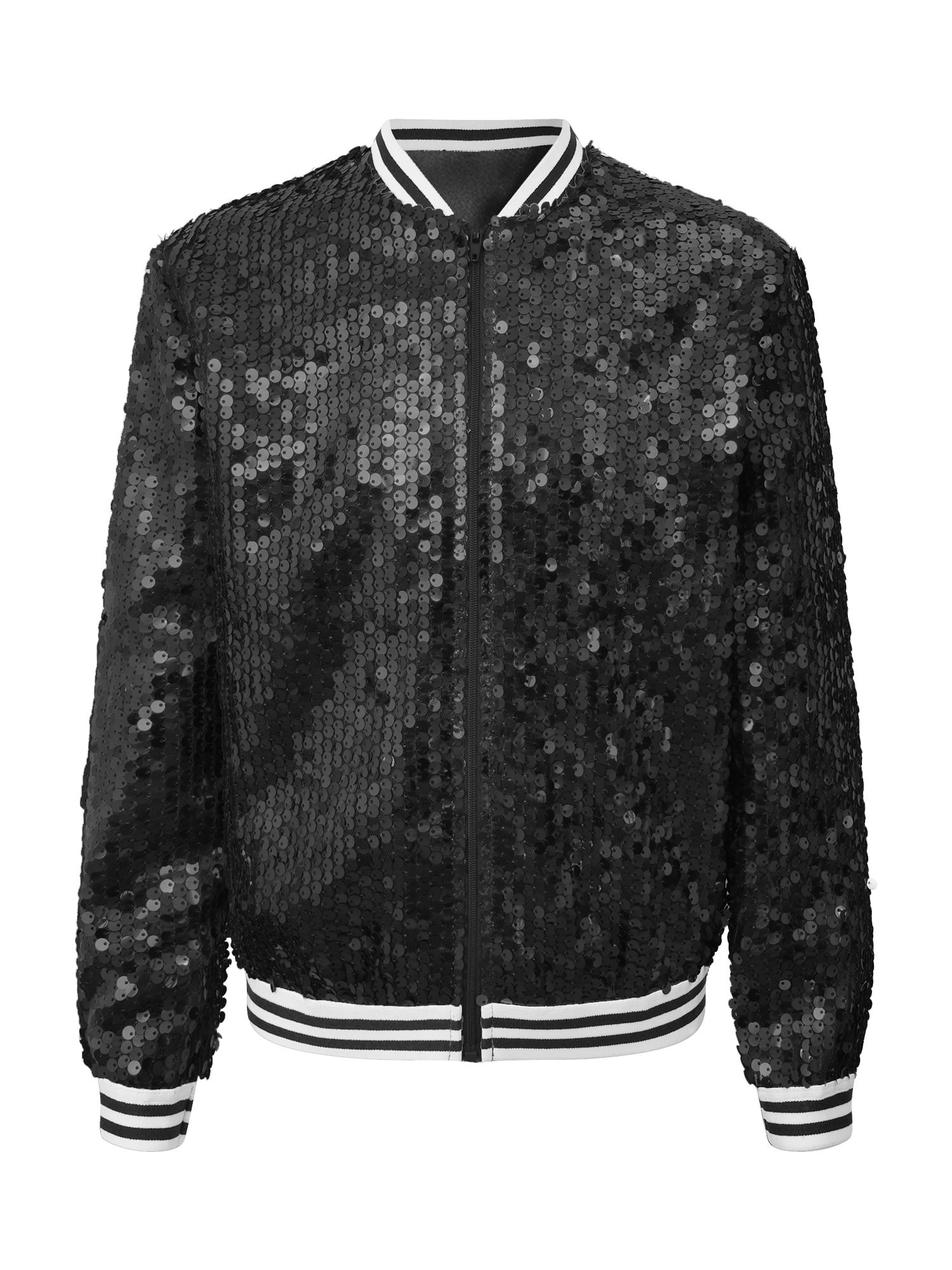 ranrann Kids Girls Sequin Jacket Long Sleeve Zipper Up Party Glitter ...