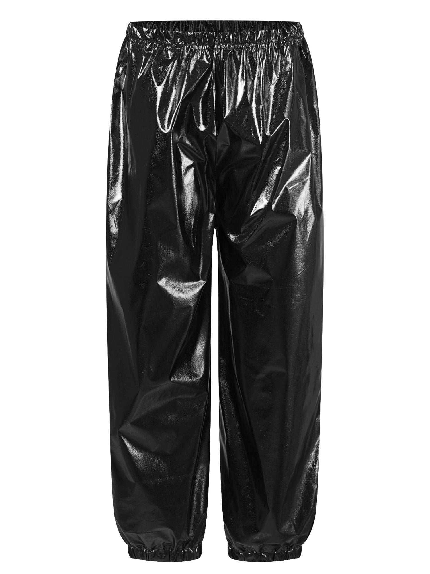 ranrann Unisex Girls Boys Hip Hop Street Dance Pants Metallic Harem ...