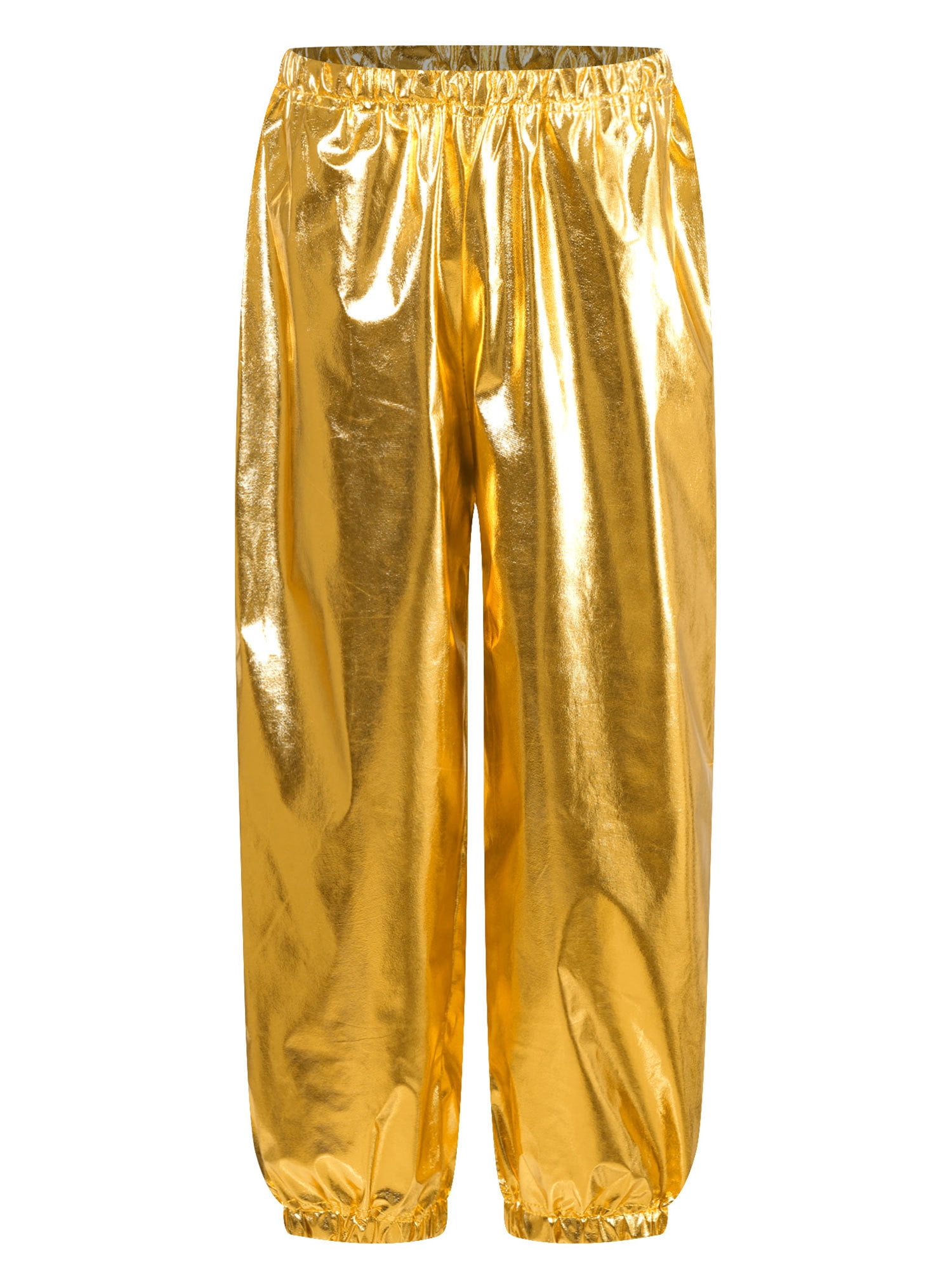 ranrann Unisex Girls Boys Hip Hop Street Dance Pants Metallic Harem ...