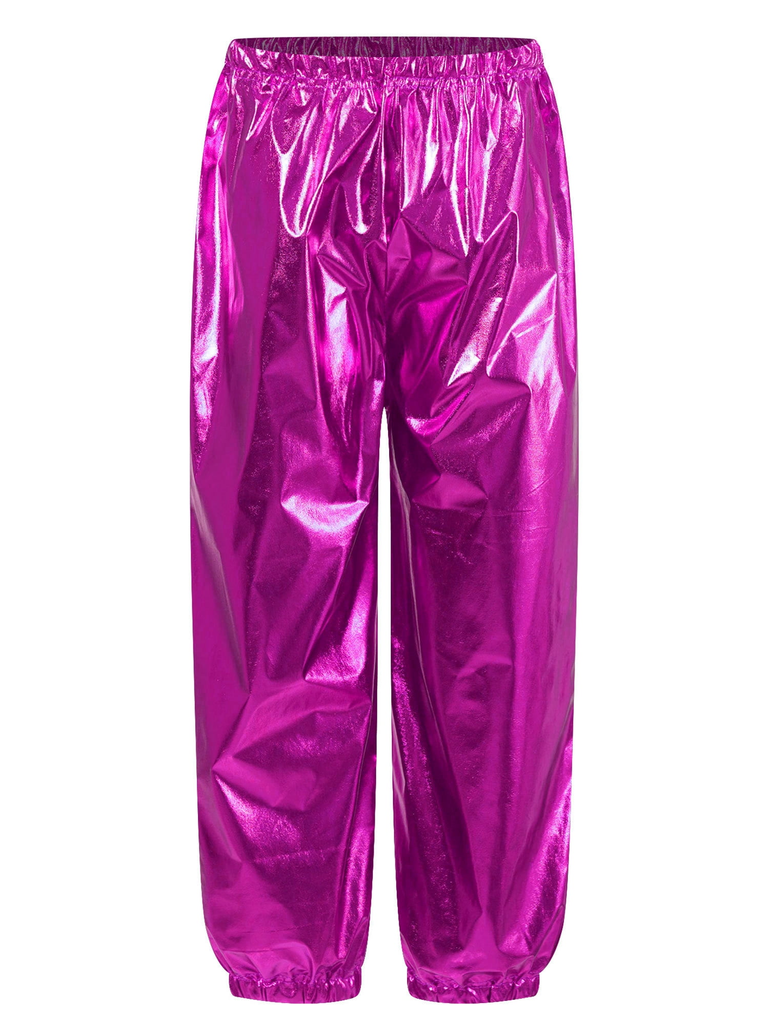 ranrann Unisex Girls Boys Hip Hop Street Dance Pants Metallic Harem ...