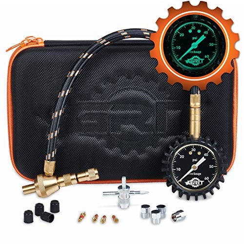 Grit Performance Analog Tire Pressure Gauge & Deflator Kit, Black ...