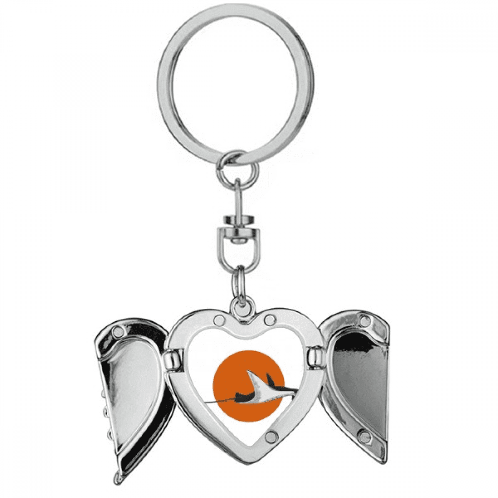 ray sun ocean art deco fashion heart angel wing key chain holder ...