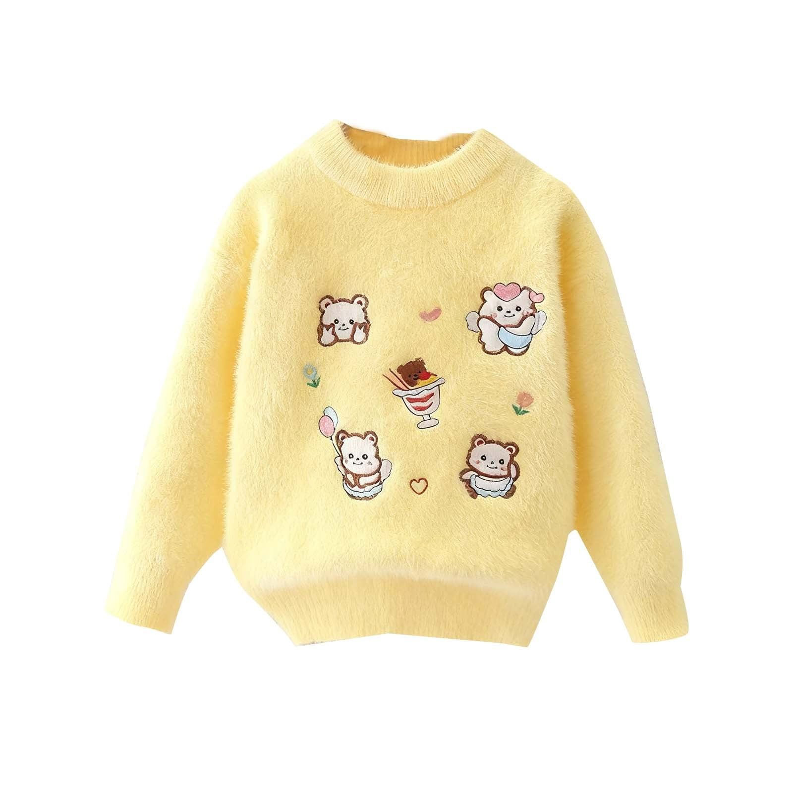 rd Yellow Coats for Kids Girl Boy Fall Winter Crewneck Sweater Crochet ...