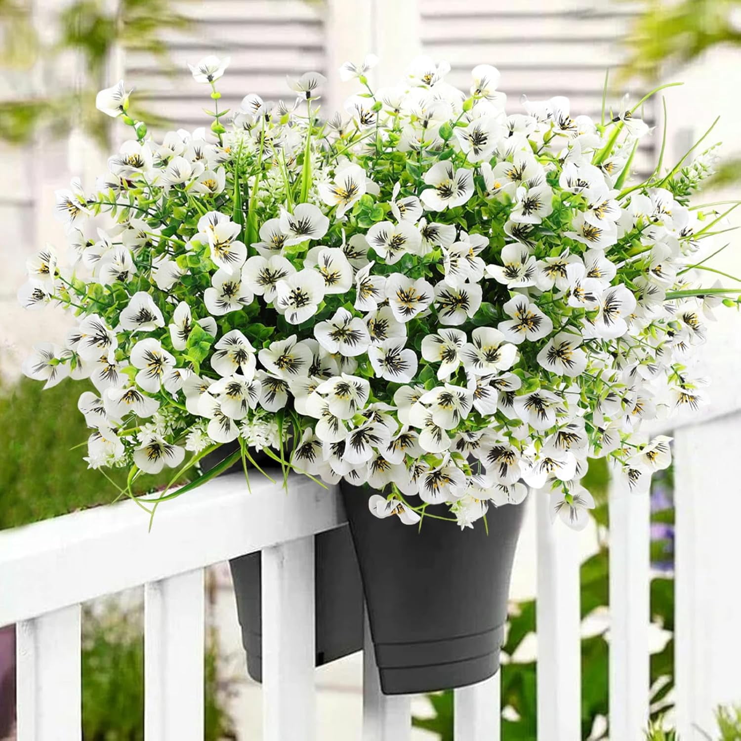 rdswx 12 Bundles Artificial Pansy Fake Flowers Plants for Outside ...