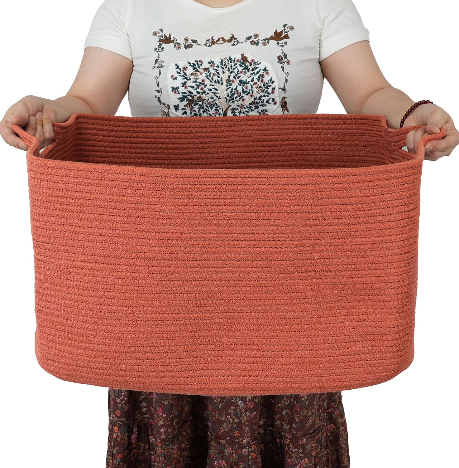 rdxcvg Large Rectangle Blankets Basket Living Room 22"x17"x12" Woven ...