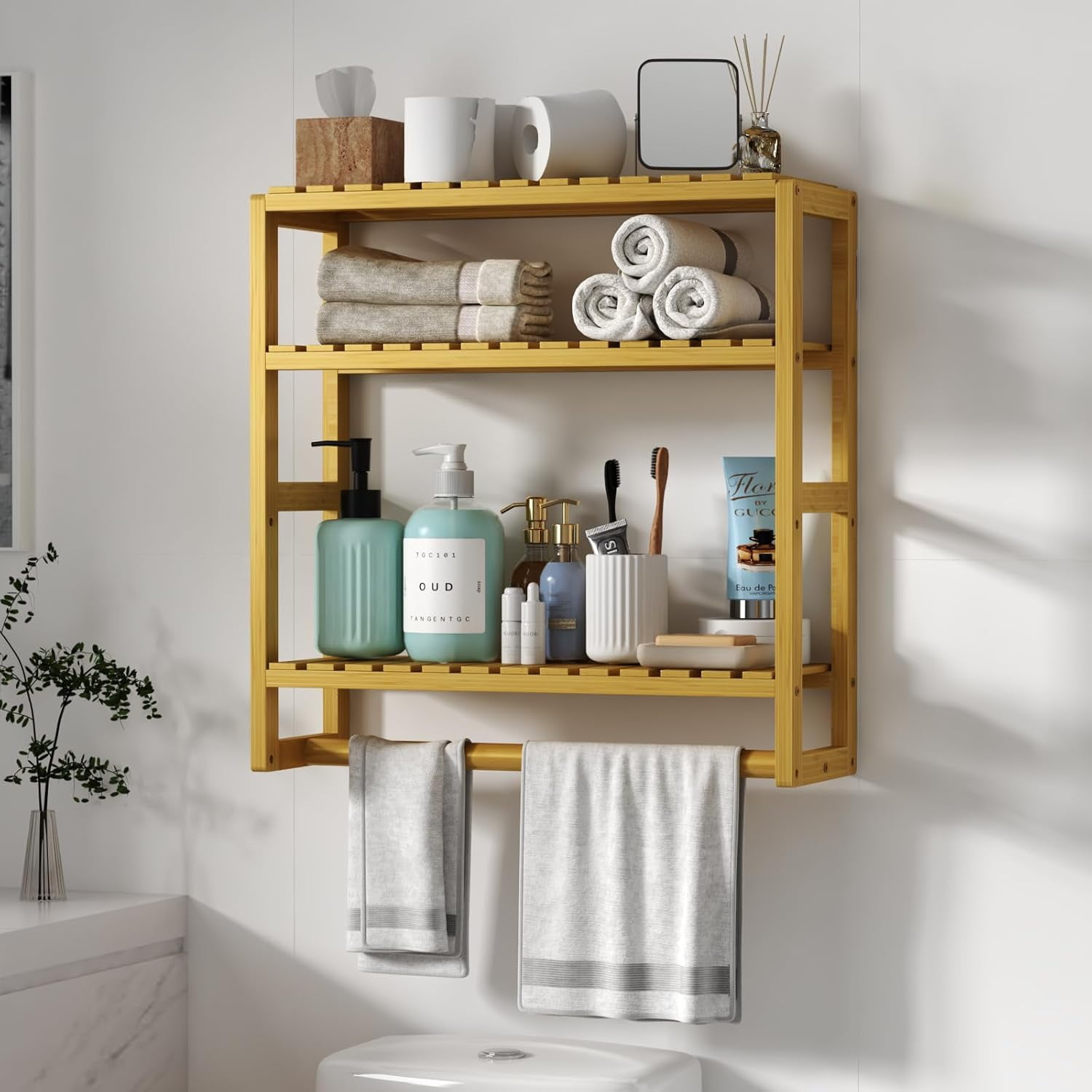 rdxcvg Over The Toilet Storage Bathroom Shelves Wall Mounted 3 Tier ...