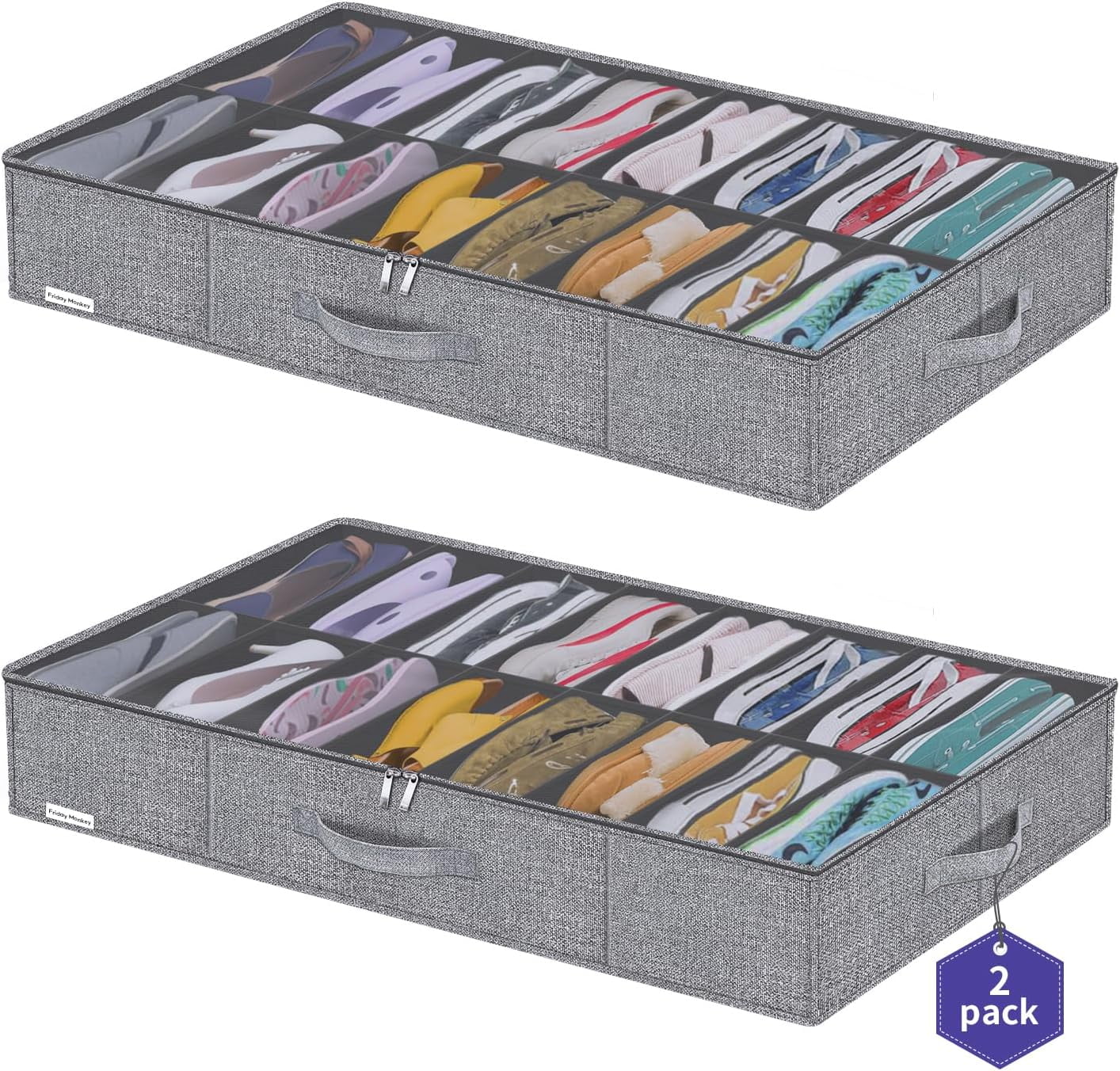 rdxcvg Upgrade Solid Shoe Organizer Storage Boxes for Closet Under Bed ...