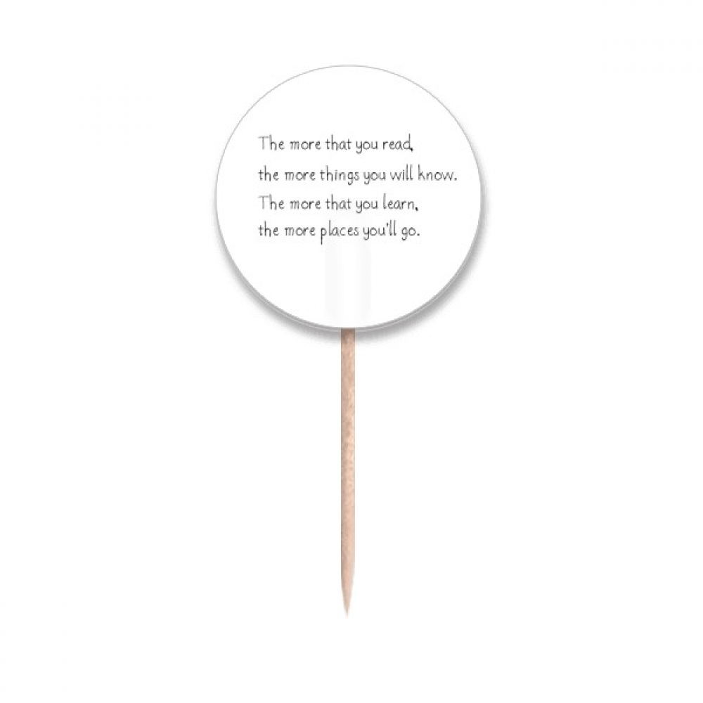 reading will b you knowledge toothpick flags round labels party ...