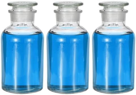 reagent media bottle, 3 pcs 1000ml glass wide mouth reagent media ...