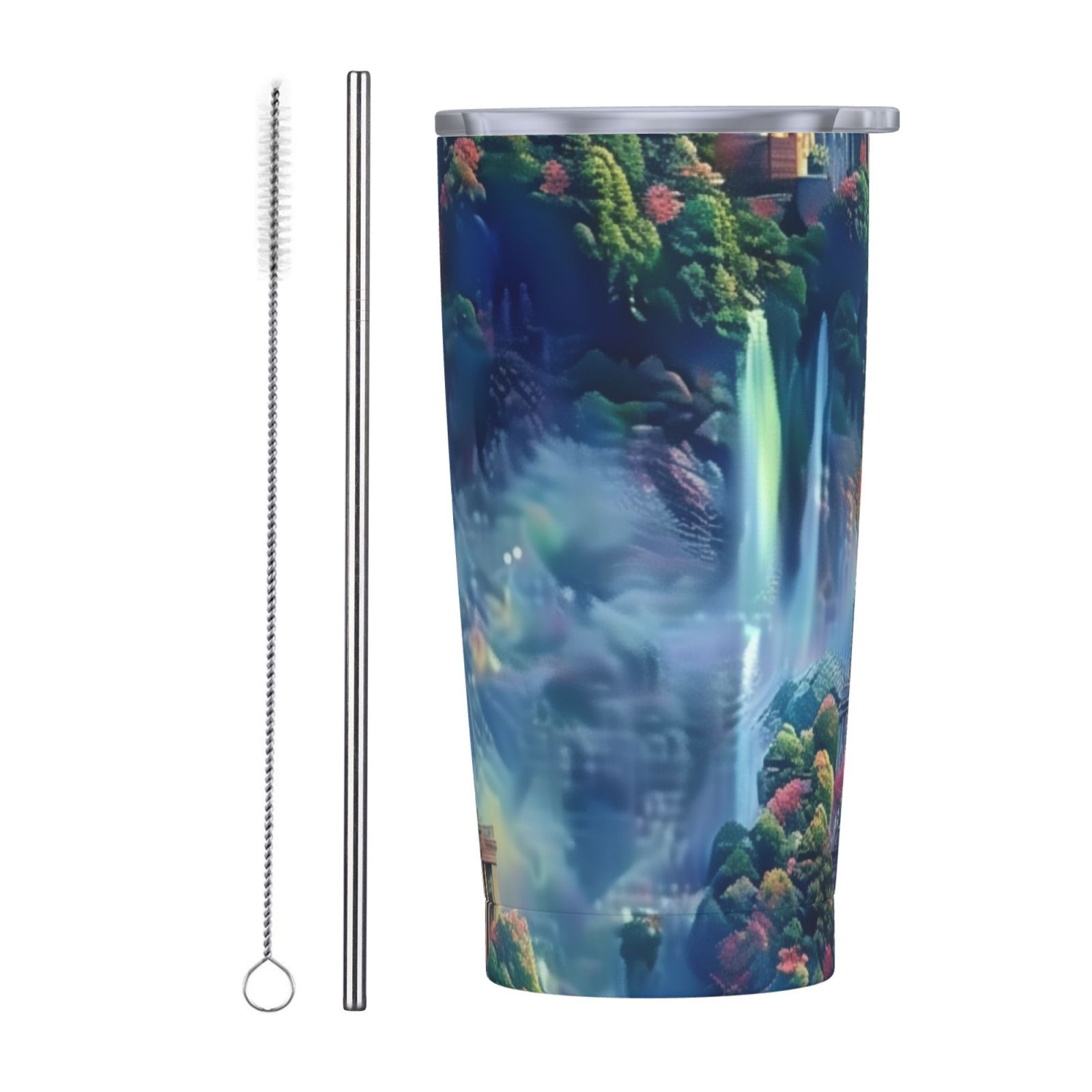 reamy with loating s and aterfalls 20 oz stainless steel cup with lid ...