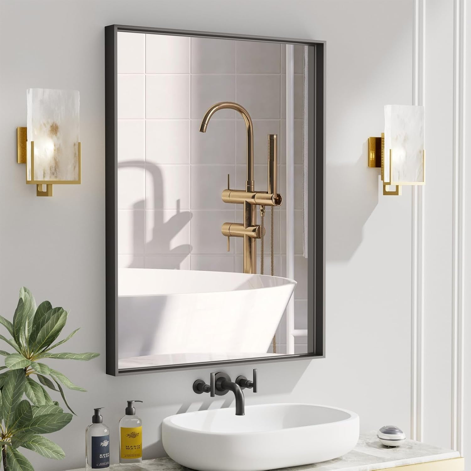 rectangle bathroom vanity mirror, 20x30 inch black mirrors for bathroom ...