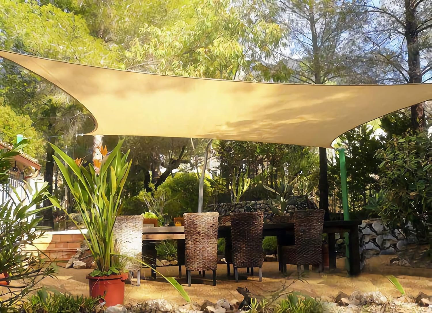 **rectangle sun shade sail canopy, 20' x 20' patio shade cloth outdoor ...