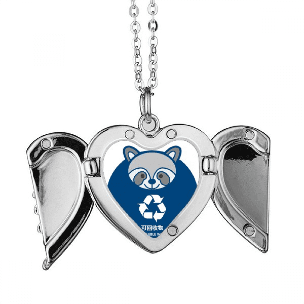 recyclable raccoon waste classification angel wings necklpendant ...