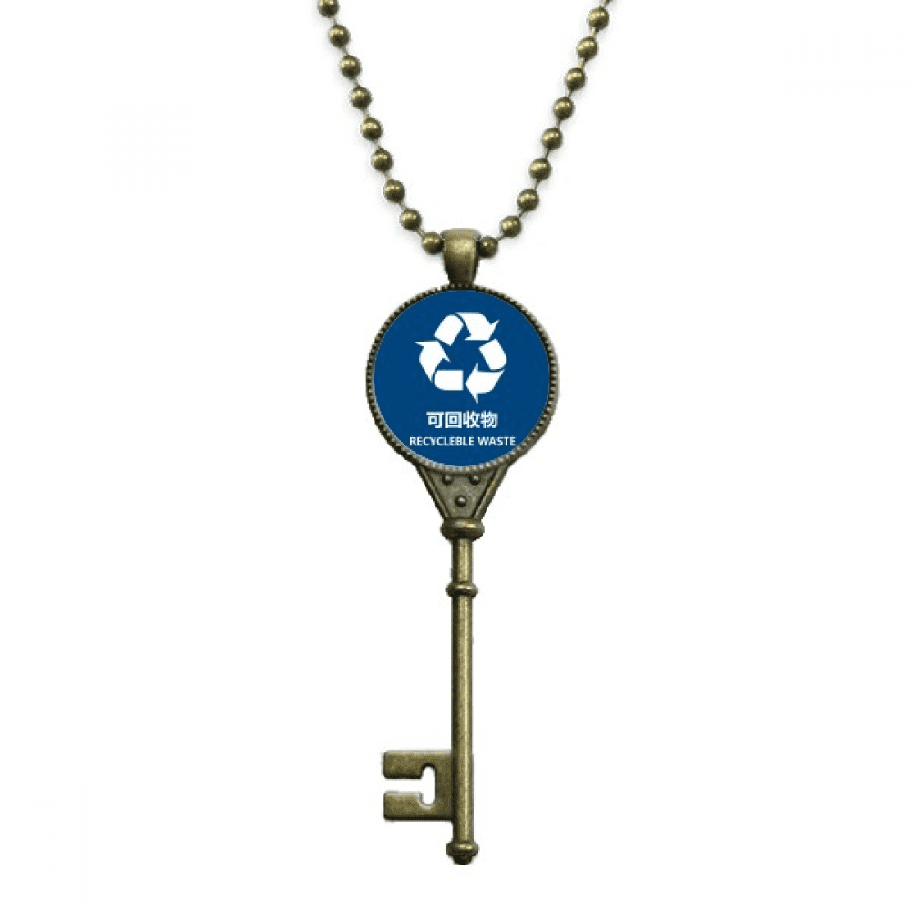 recyclable waste sort treatment key necklace pendant tray embellished ...