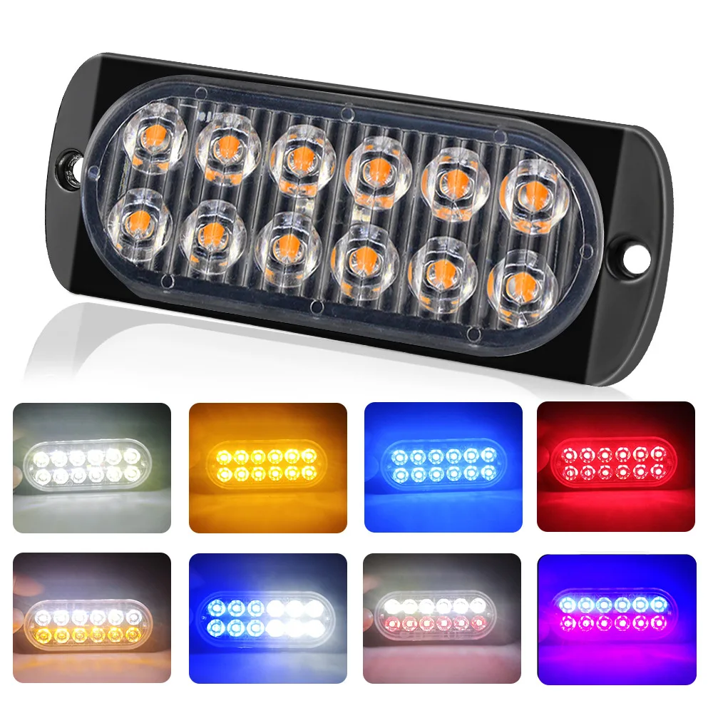 red 2x Truck 12V 24V 6smd LED Strobe Warning Light Strobe Grille ...
