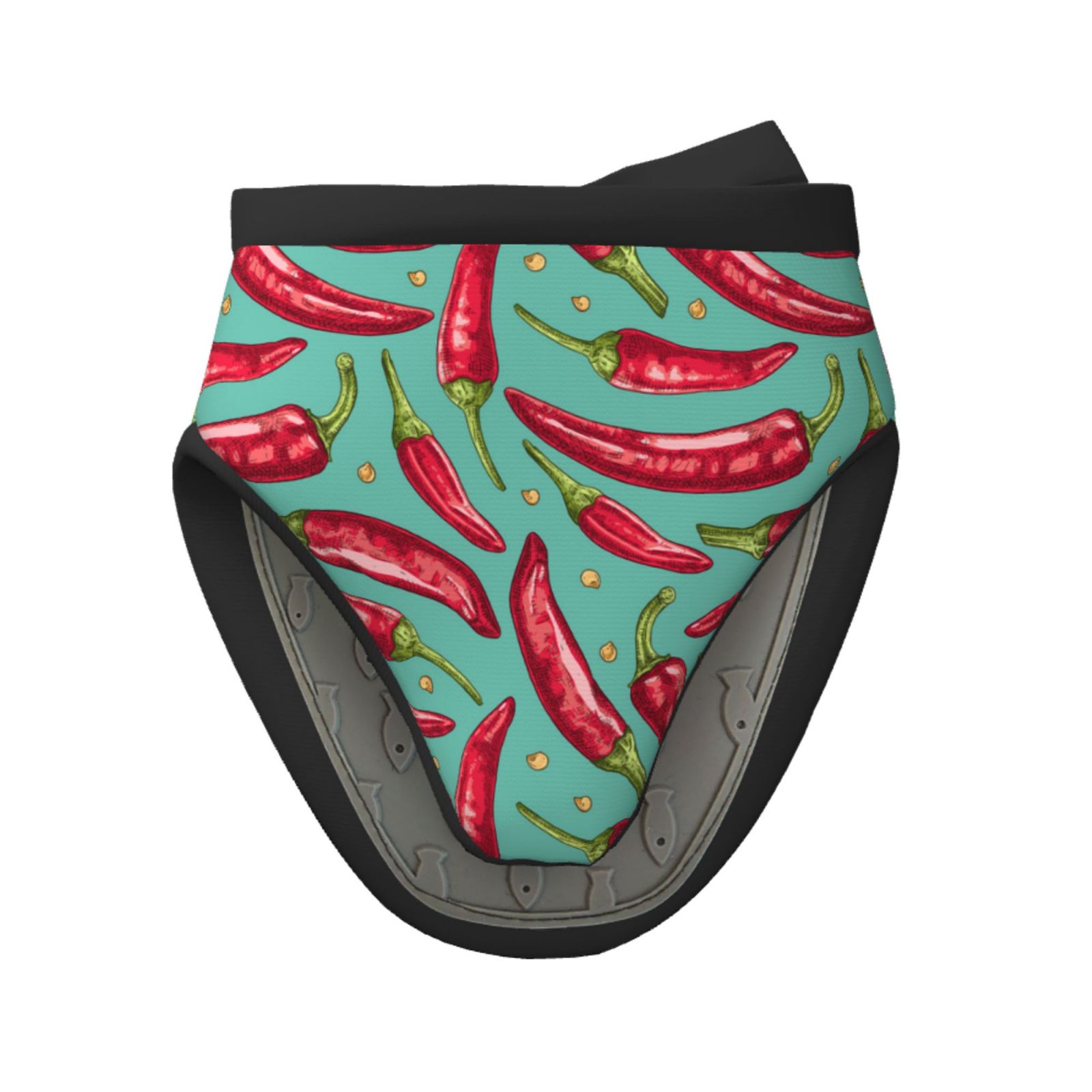 red Chili Oven Mitts Heat Resistant with Hanging Loop, Soft Lining ...
