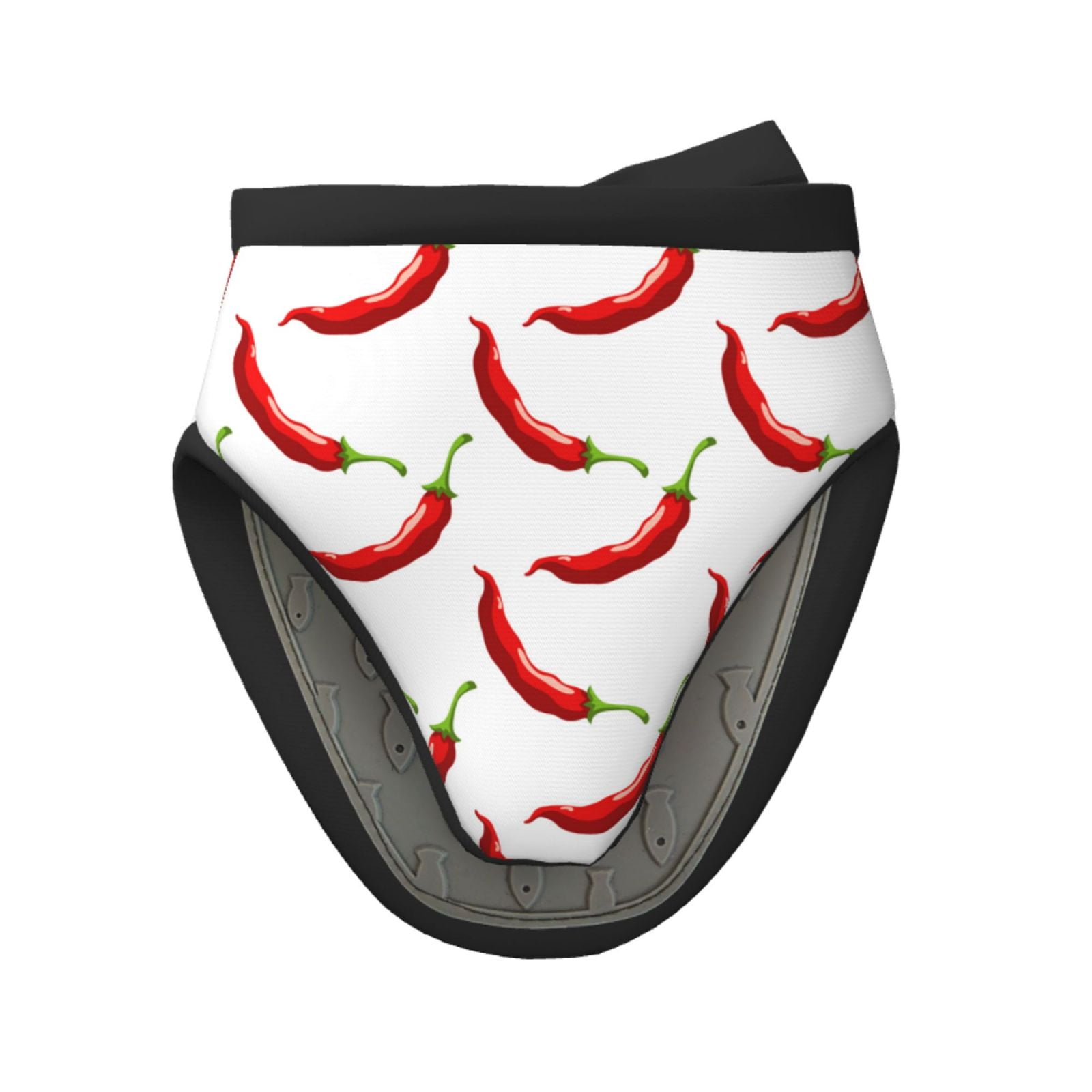 red Chili Pepper Print Oven Mitts Heat Resistant - Soft Lining Silicone ...
