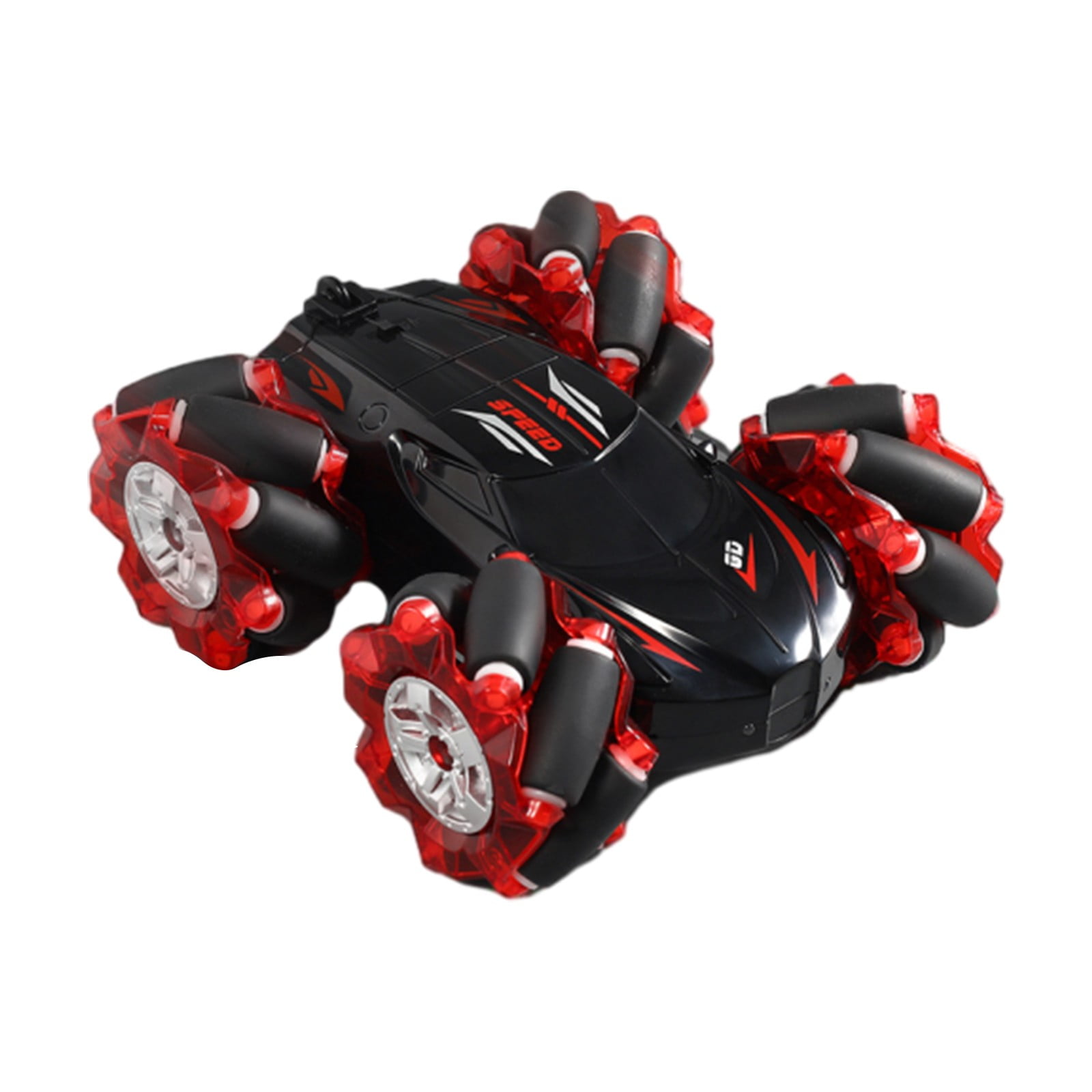 red Four Wheel Double Sided Stunt Car Wireless Rechargeable Remote ...