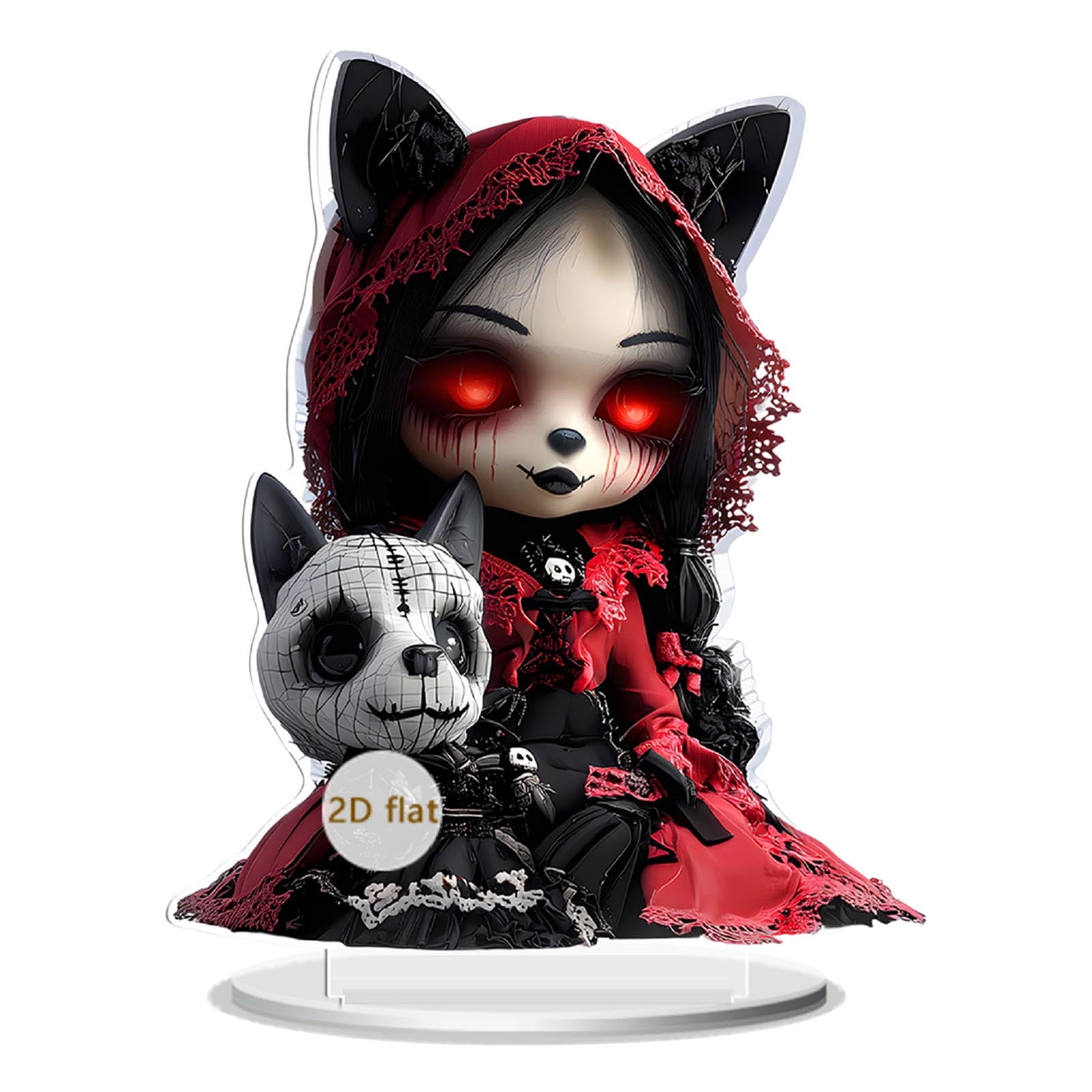 red Halloween Witch Figurine Acrylic Decor Home Decor Statue Red Color ...