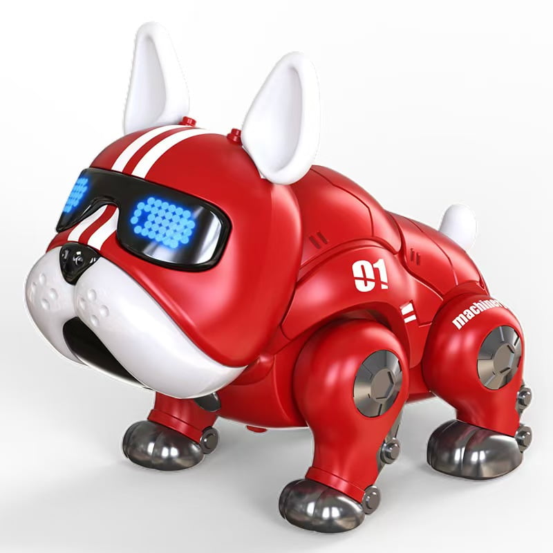 red Robot Dog Toy Robotic Puppy Dog for Kids, Electronic Pets Bulldog ...