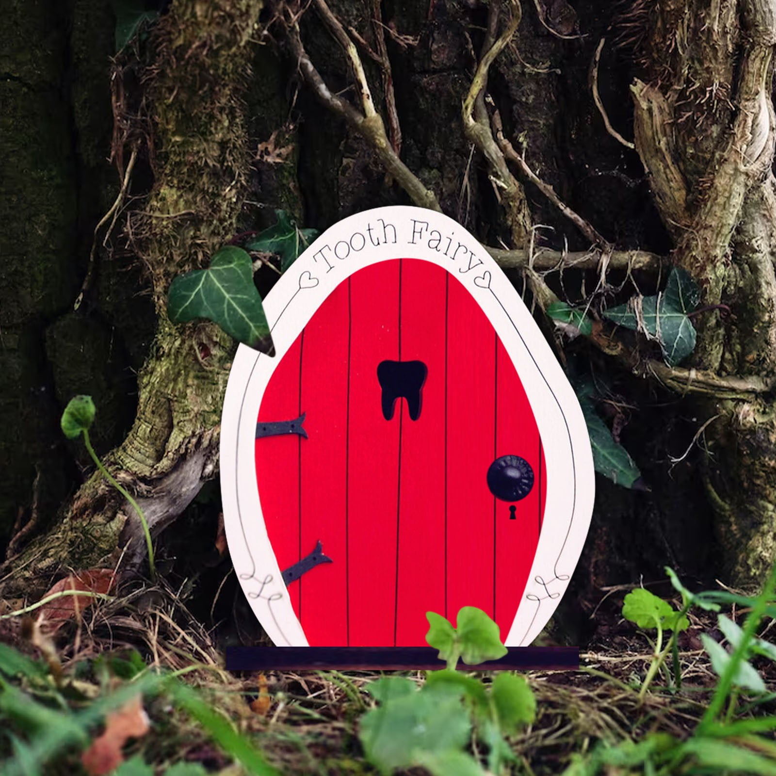 red Streak Mini Fairy Garden Door for Tree, 3D Miniature Fairy Door for ...