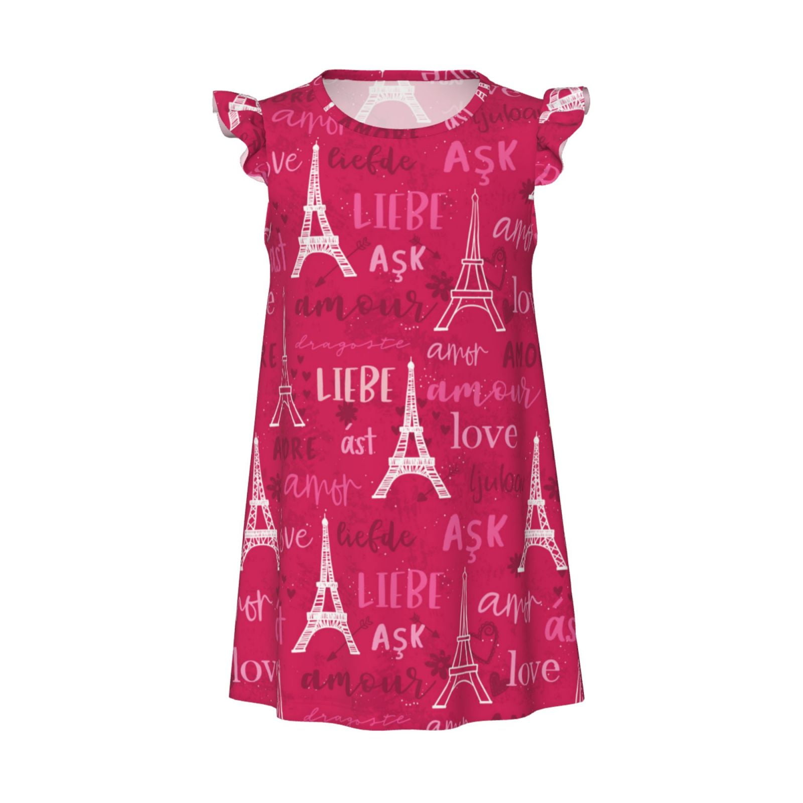 red Tower love Girls Nightgowns, Short Sleeves Princess Dress, Girls ...