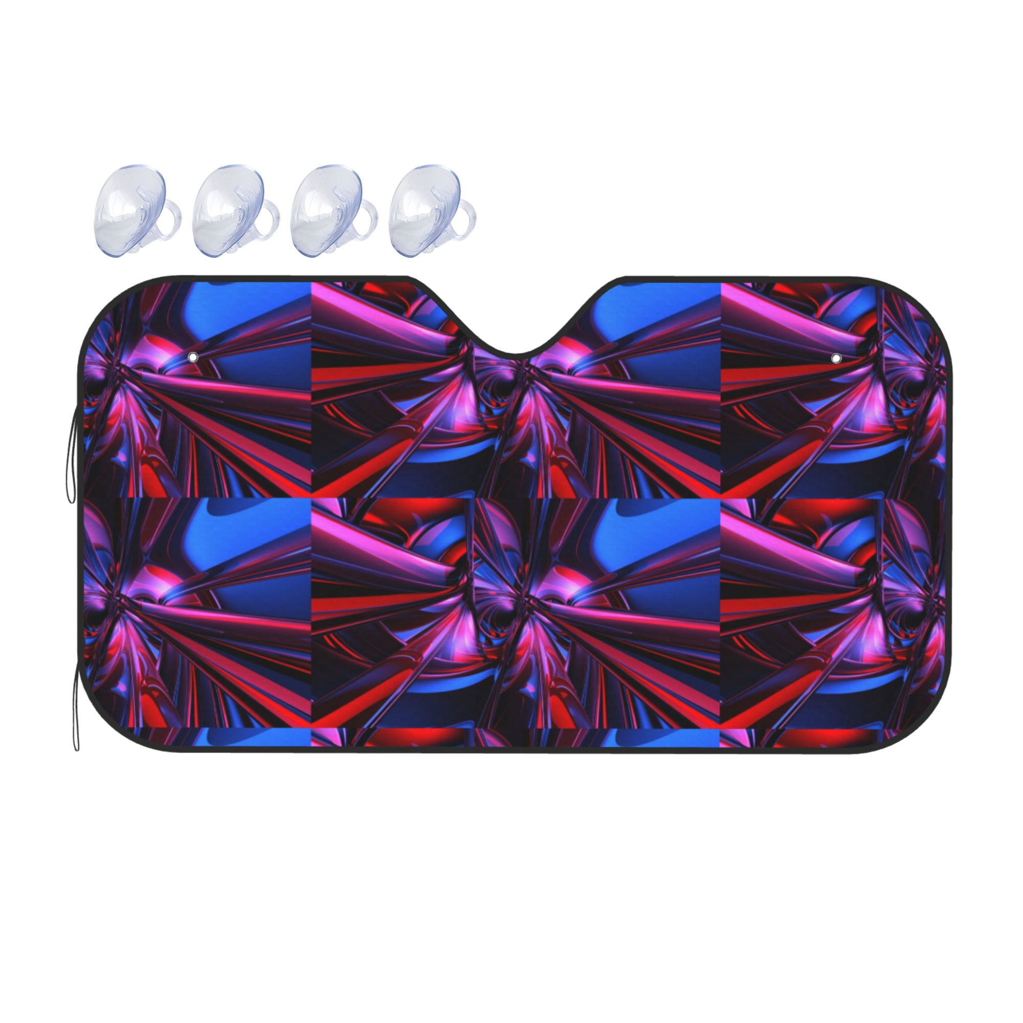 red-and-blue-lines- 1-Piece Car Front Window Sunshade-Foldable for Most ...