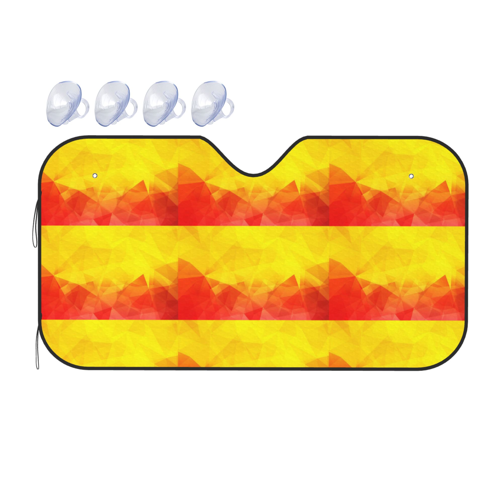 red-and-yellow-triangles-11 1-Piece Car Front Window Sunshade-Foldable ...